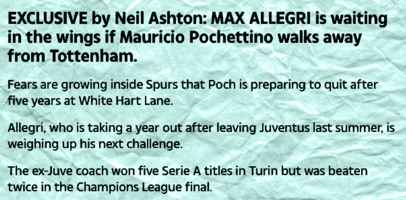 Poch Wanted Out For Months Replacement In The Wings Say Paul Jiggins ...