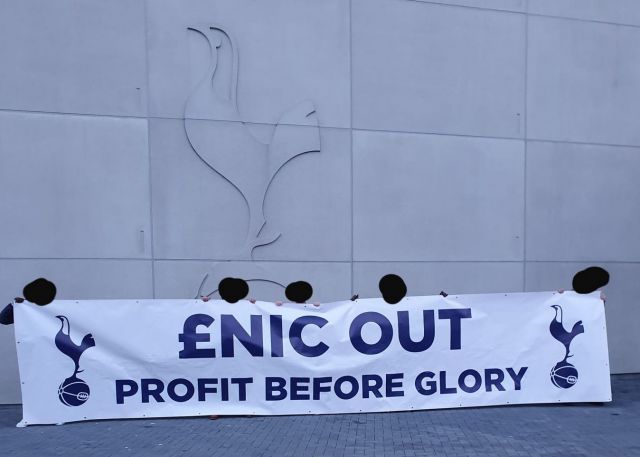 ENIC Out Banner Unveiled Outside Stadium To Mixed Reaction [images ...