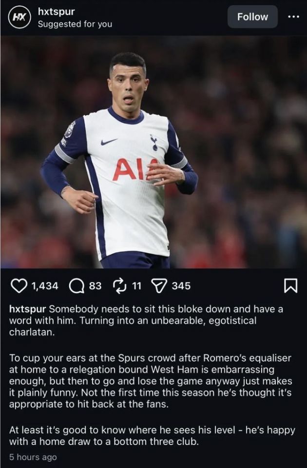 Spurs ace hits back (then deletes) at fan rage on Instagram